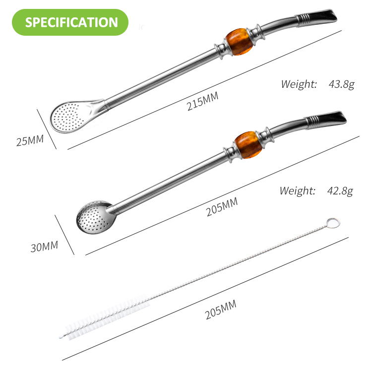 Buy Wholesale China 304 Stainless Steel Filter Straw Spoon Detachable ...