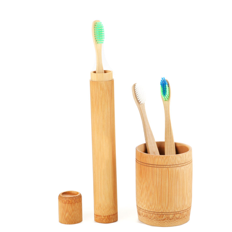 Wholesale Natural Bamboo Toothbrush Head Round Bamboo Handle Soft ...
