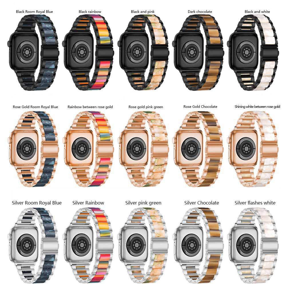 Buy Wholesale China Luxury Natural Resin Metal Watch Band For Apple ...
