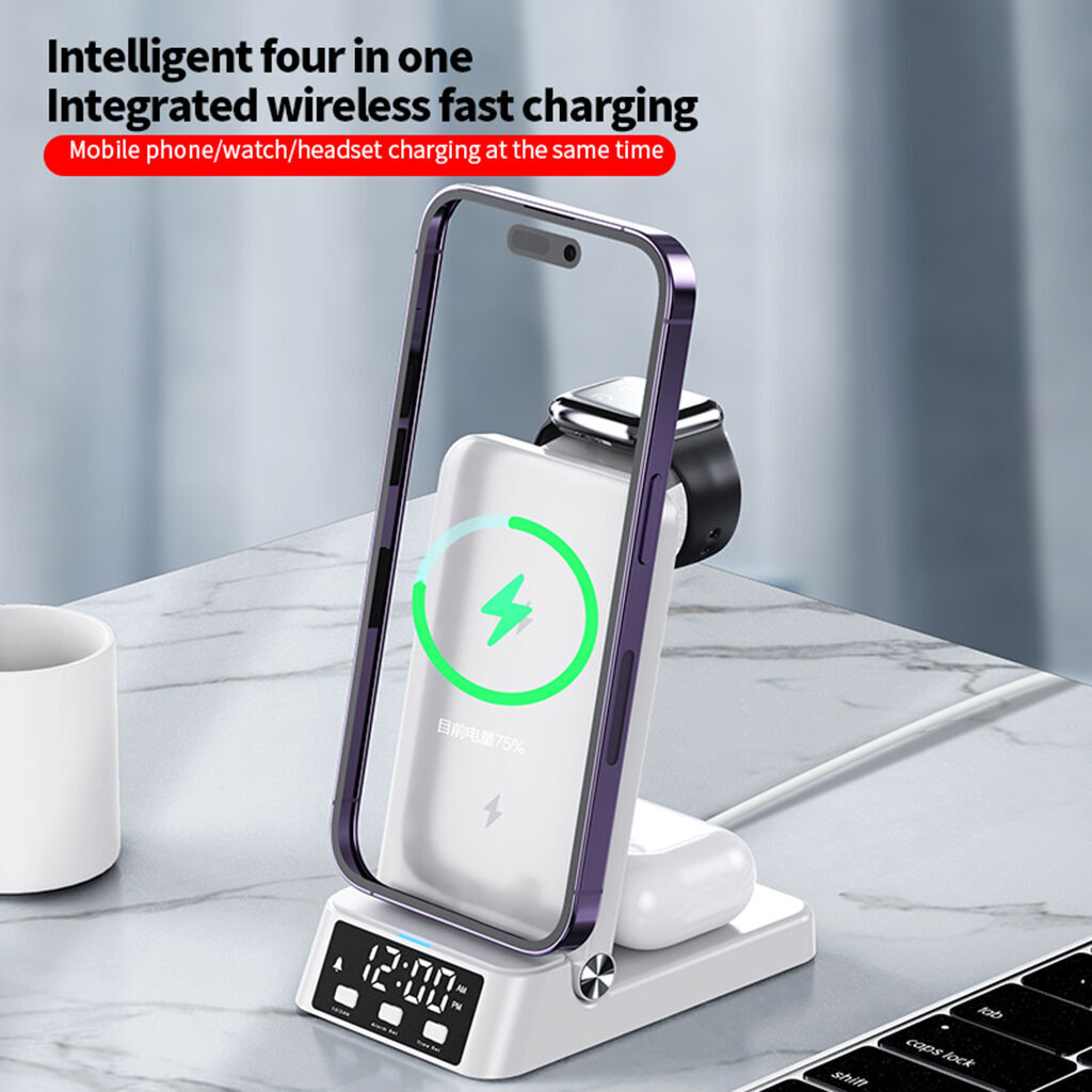 Ce Rohs Fcc Qi 4 In 1 Foldable 15w Wireless Charging Station Charger ...