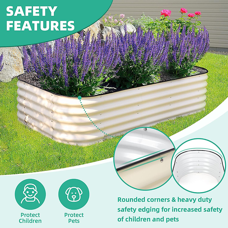 Large Deep Root Planter Box Tall Raised Garden Bed Kit Galvanized ...