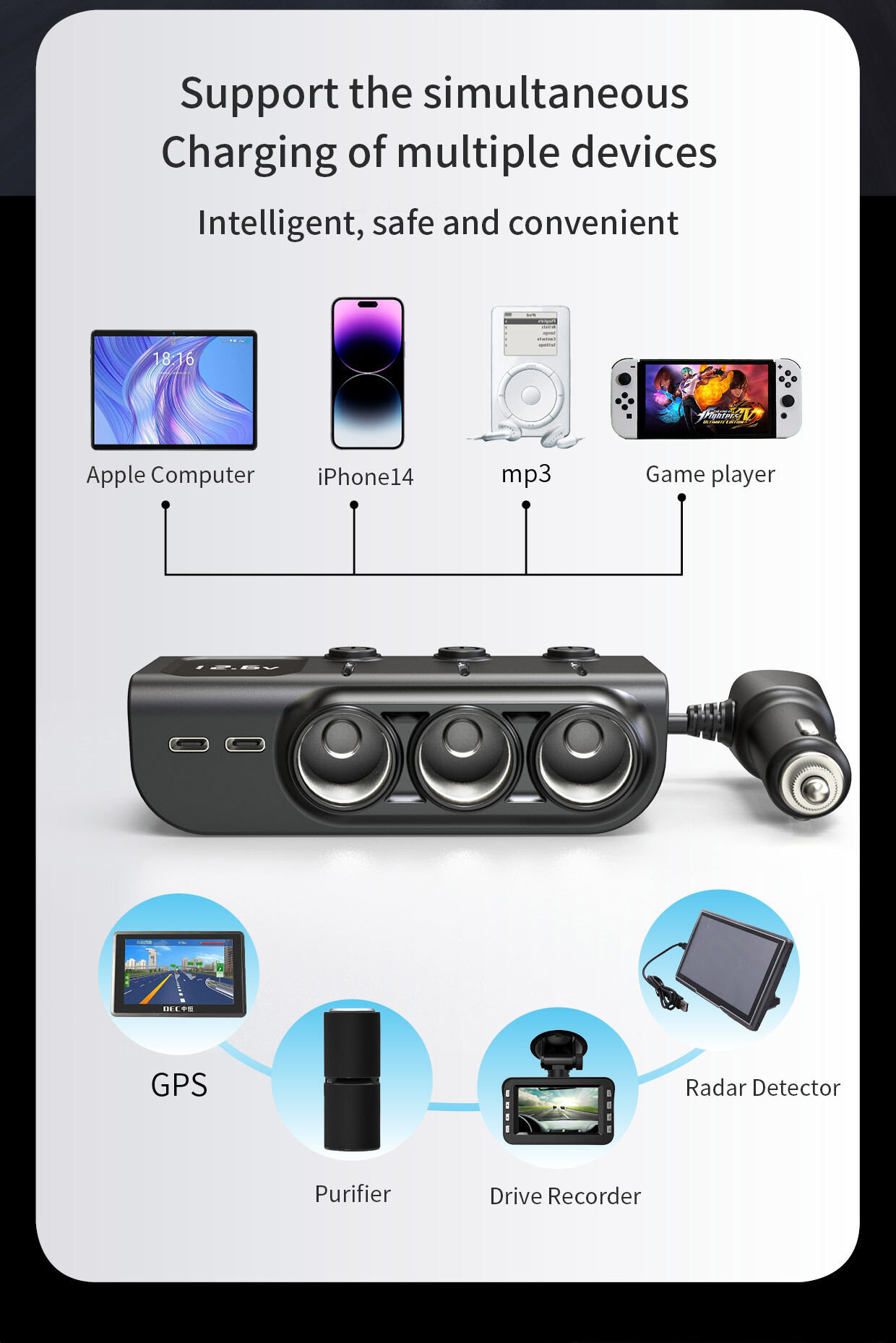 Buy Wholesale China Quick Charge Pd 3a Cigarette Lighter Adapter 12v ...