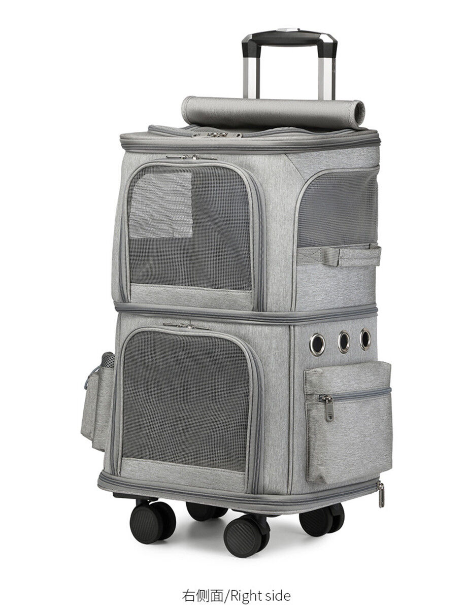 Buy Wholesale China Outing Two Layers Cat Portable Pet Trolley Carrier ...