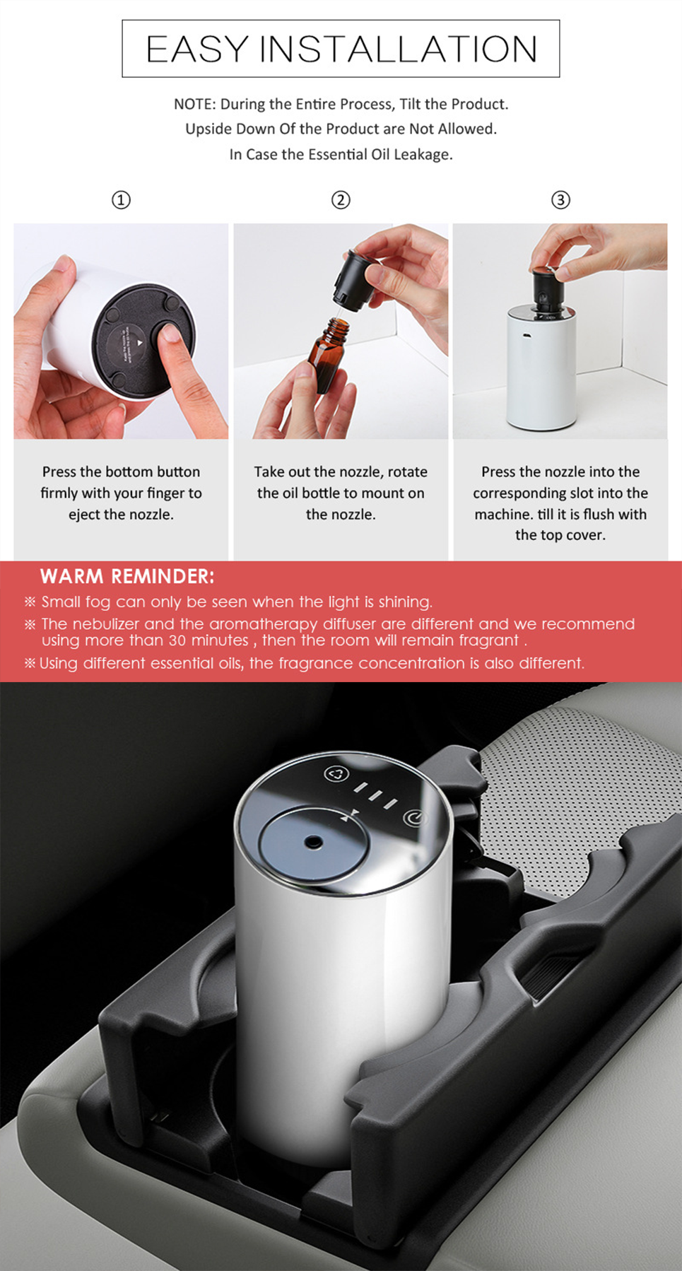 Buy Wholesale China Eap 2023 Fashion Mini Usb Portable Humidifier Car Aroma Diffusers Car Oil ...