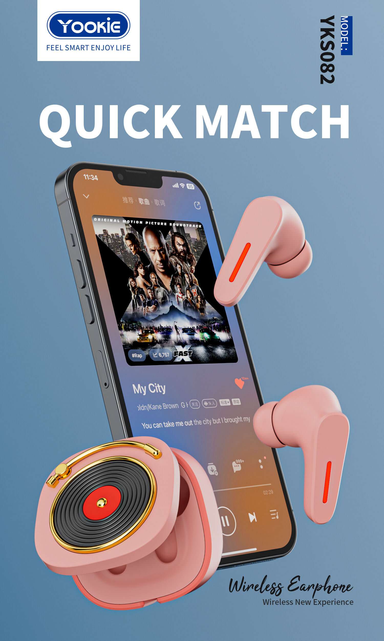 Buy China Wholesale Yookie Wireless Earphone Bluetooth 5.3 Full ...