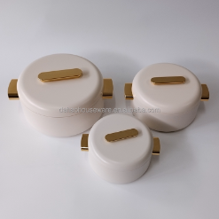 Luxury Kitchen Food Insulated Hot Pot Casserole 3 Pcs Set Cookware Sets ...