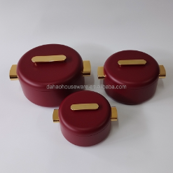 Luxury Kitchen Food Insulated Hot Pot Casserole 3 Pcs Set Cookware Sets ...