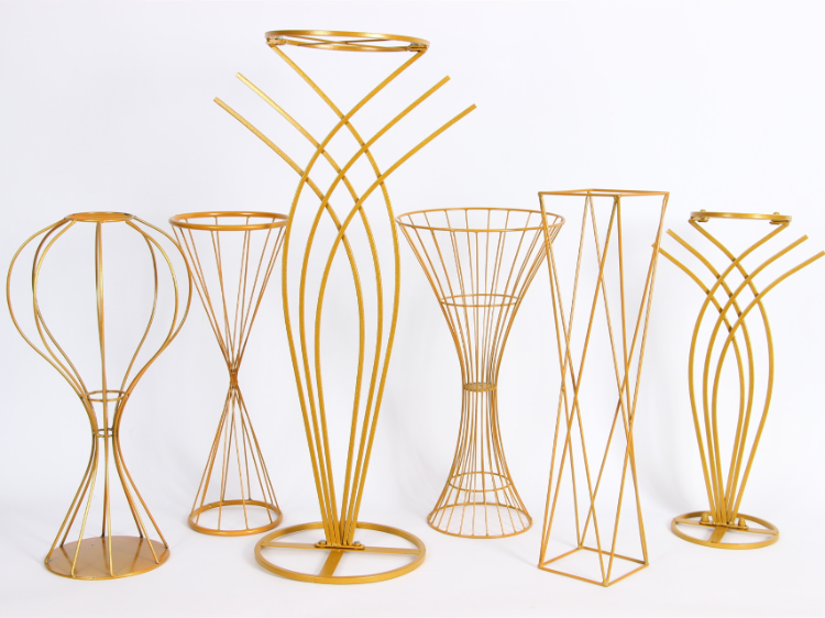 Wedding And Event Decoration Tall Metallic Geometry Vase Centerpiece ...