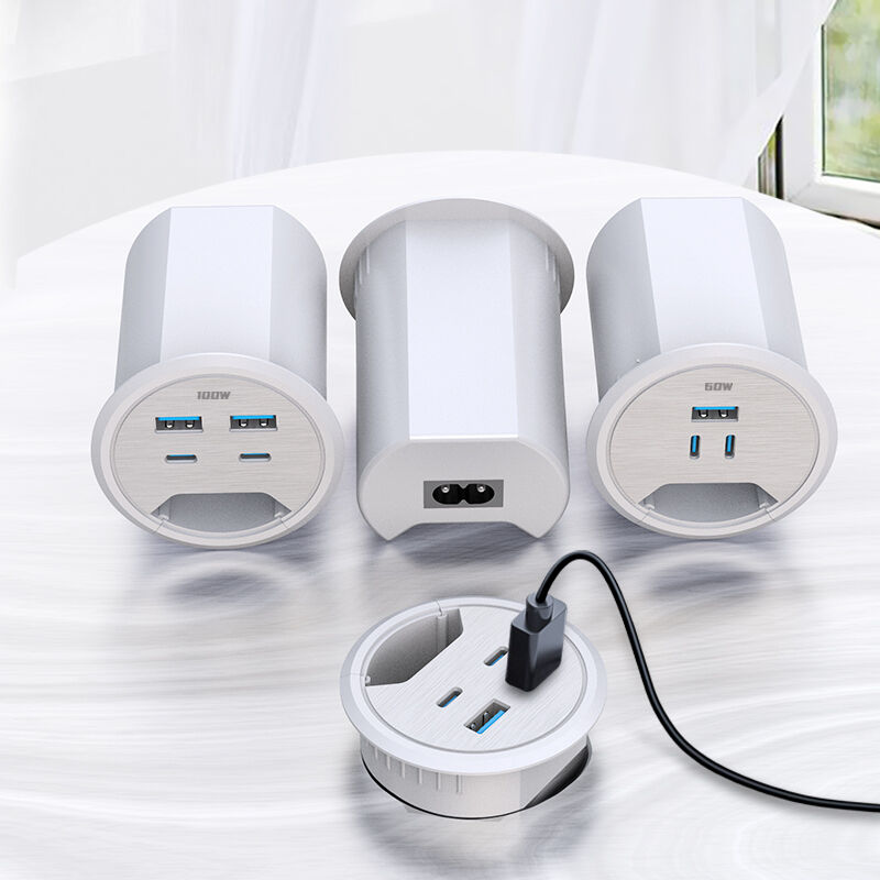 Buy Wholesale China Oem Small 65w Gan White Round Office Desks Charger ...