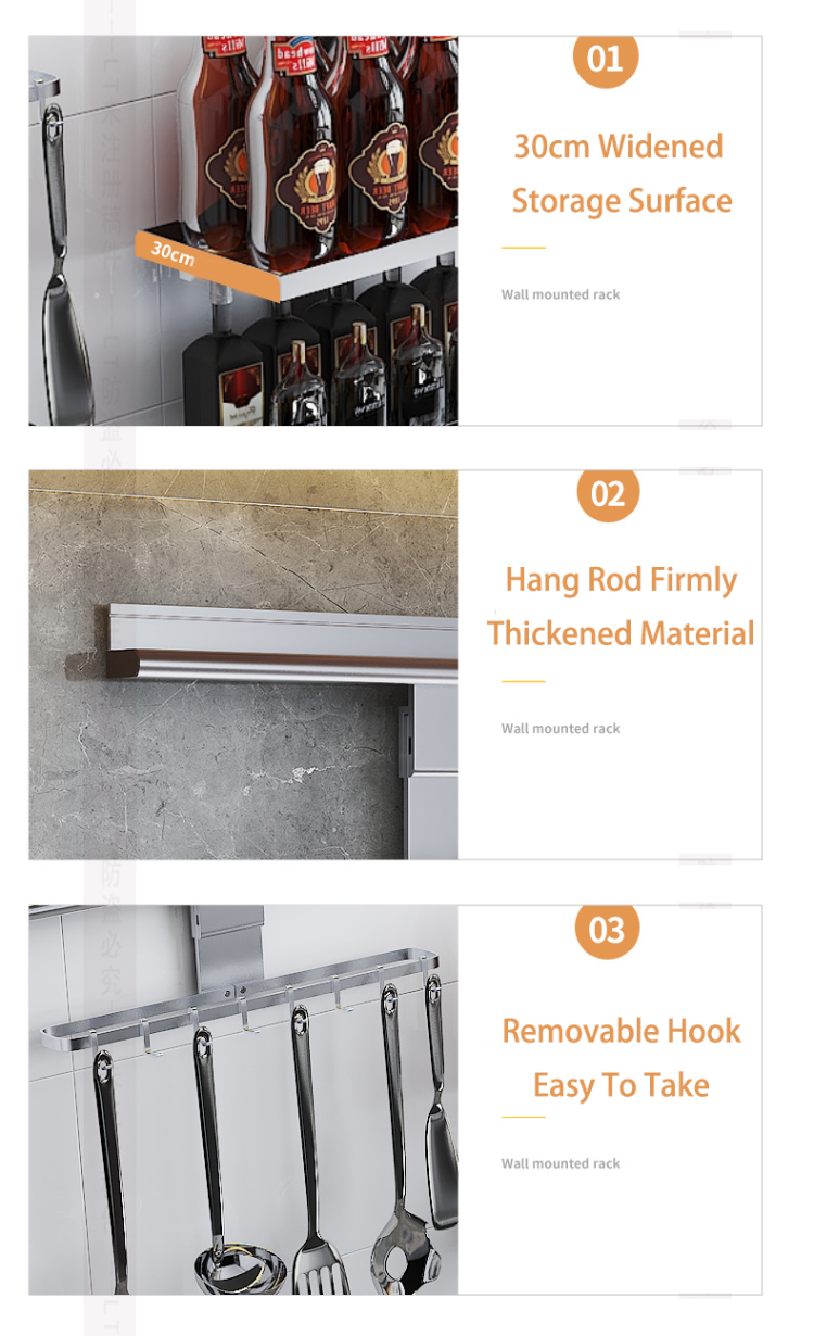 Modern Minimalist Kitchen Accessories Utility Hanging Rack Storage ...