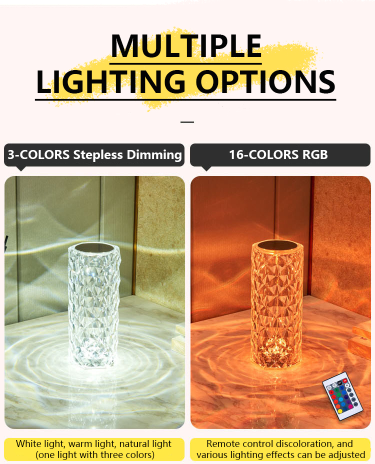 Buy Wholesale China 16 Color Rgb Remote Control Crystal Rose Lamp ...