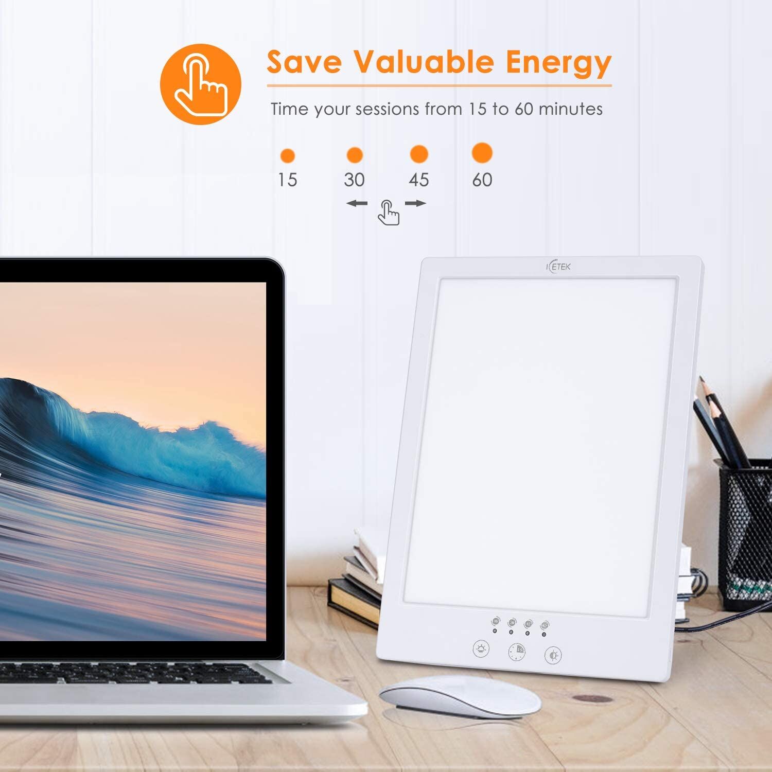 Buy Wholesale China White 10000 Lux Portable Daylight Uv-free Led ...