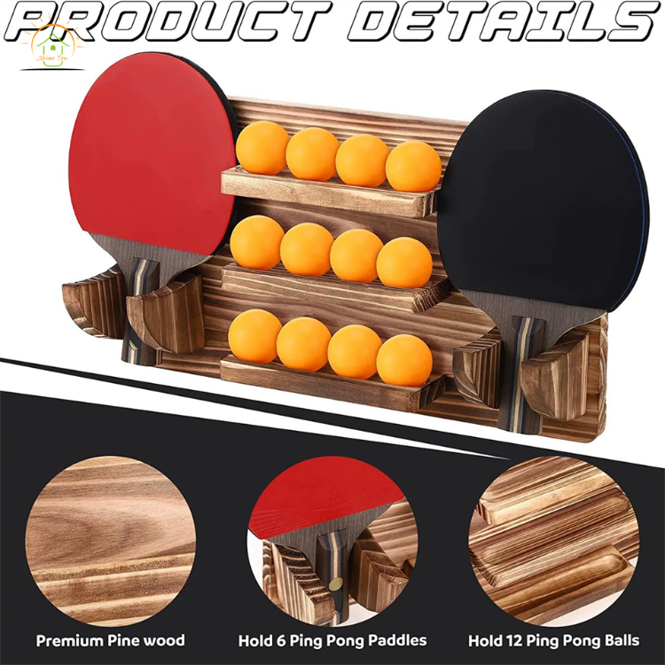 Custom Wall Mounted Vintage Gray Wood Ping Pong Paddle Table Tennis ...