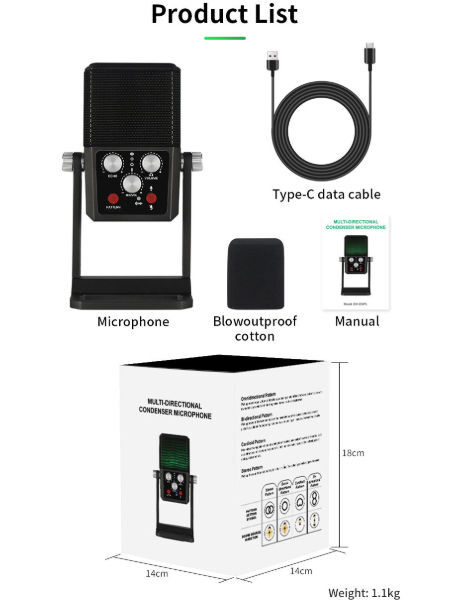 Buy Wholesale China Multi-directional Microphone Condenser Podcast Pc ...