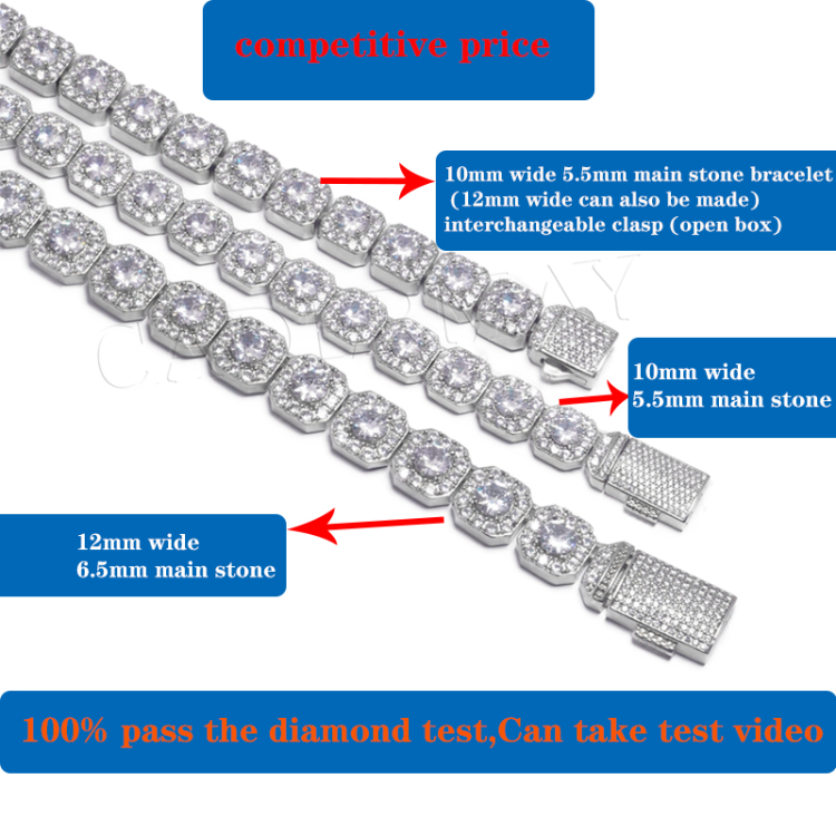 Bulk Buy China Wholesale Wholesale Price Moissanite Chain 12mm Square ...