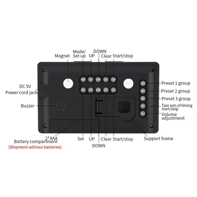 Incubation Countdown Timer Large Lcd Display Home Cooking Seven Color ...