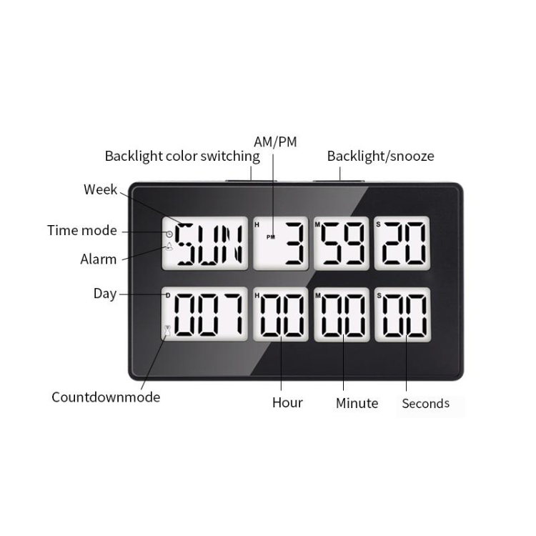 Incubation Countdown Timer Large Lcd Display Home Cooking Seven Color Back Light Kitchen Timers ...