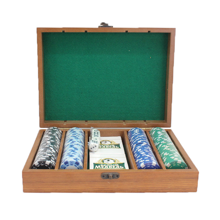 The Texas Poker Set With A Beautiful Wood Box For All Ages $8.3 ...