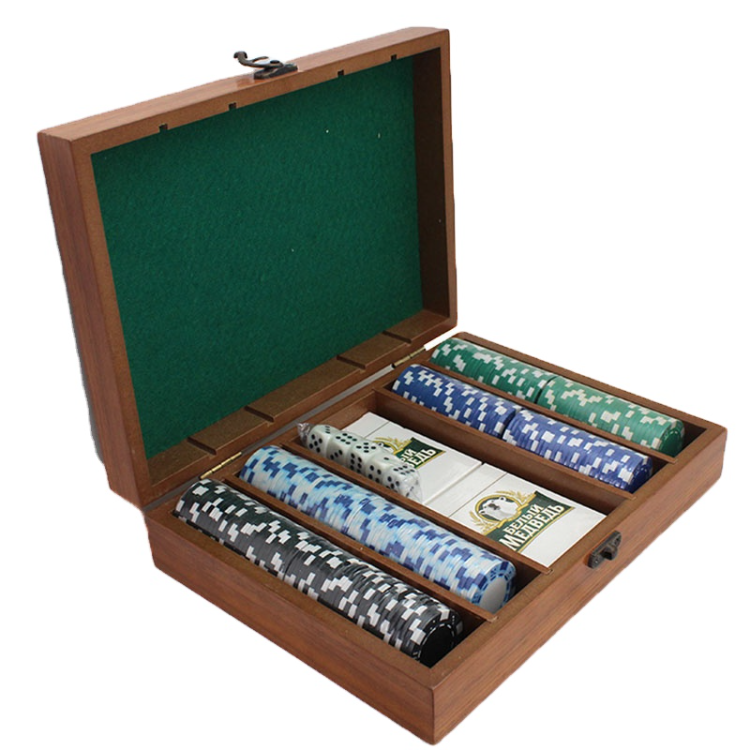The Texas Poker Set With A Beautiful Wood Box For All Ages $8.3 ...