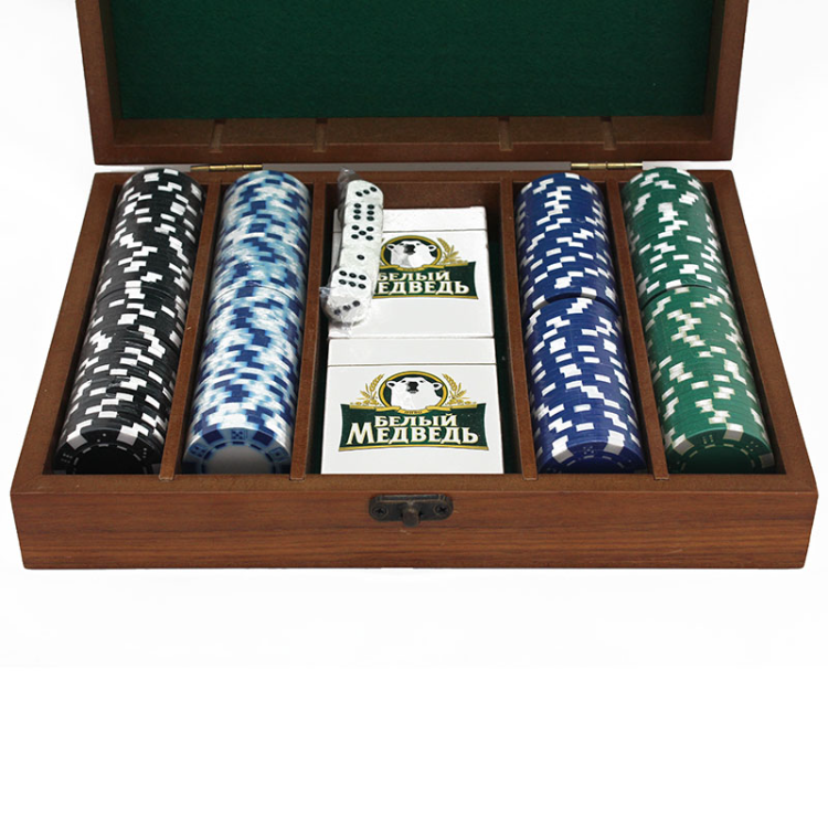 The Texas Poker Set With A Beautiful Wood Box For All Ages $8.3 ...