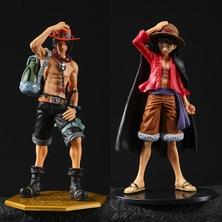 22cm Anime One Pieced Figure Cartoon Backpack Ace Manga Statue Action ...