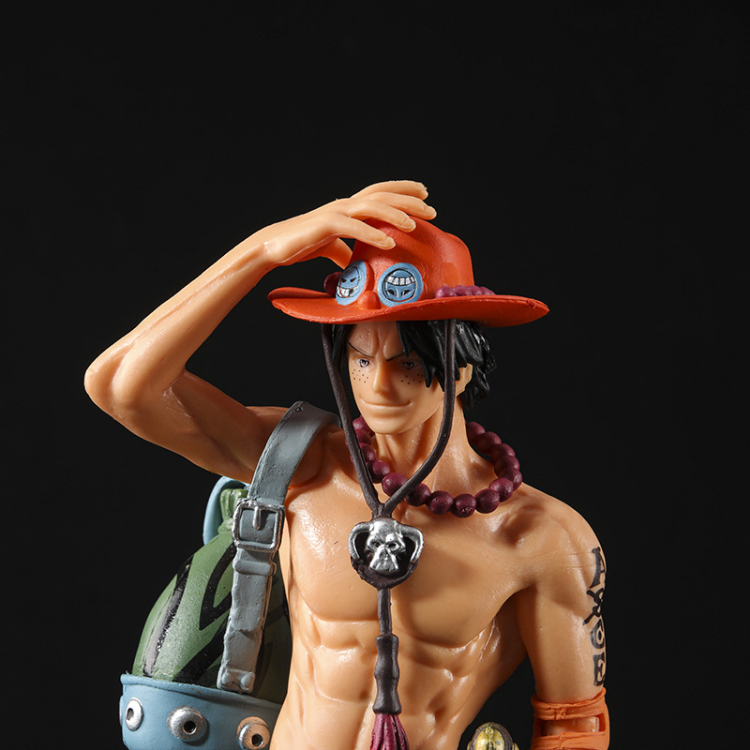 22cm Anime One Pieced Figure Cartoon Backpack Ace Manga Statue Action ...
