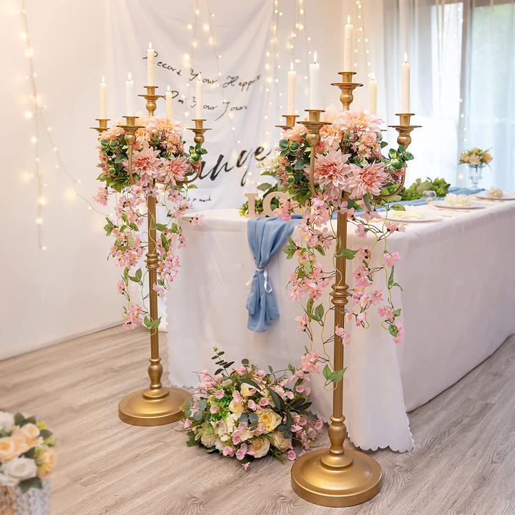 5 Arm Tall Floor Candelabra Centerpiece Candle Holder Wedding ...