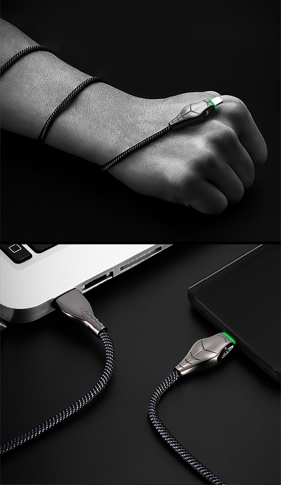 Buy Wholesale China Oem Zinc Alloy Snake Head With Light Usb Cable Is ...