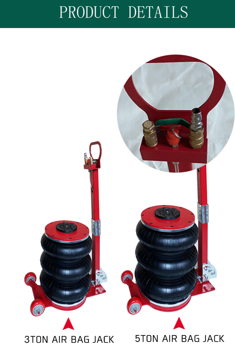 Double Handle Air Balloon Jack 3 Ton 5 Ton Triple Bag Air Super Heavy ...