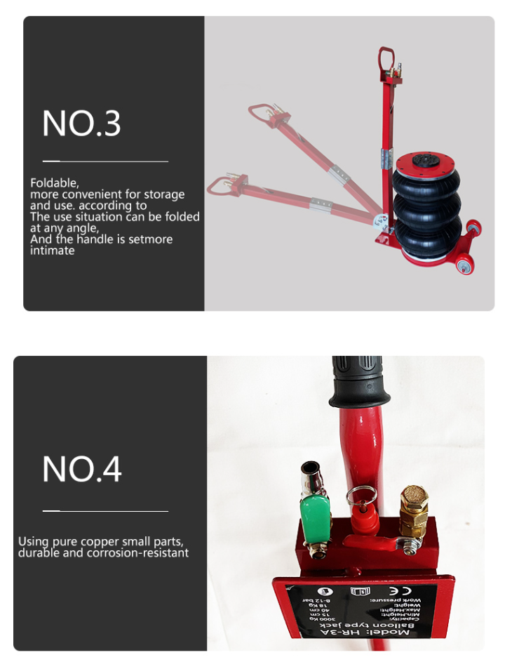 Double Handle Air Balloon Jack 3 Ton 5 Ton Triple Bag Air Super Heavy ...