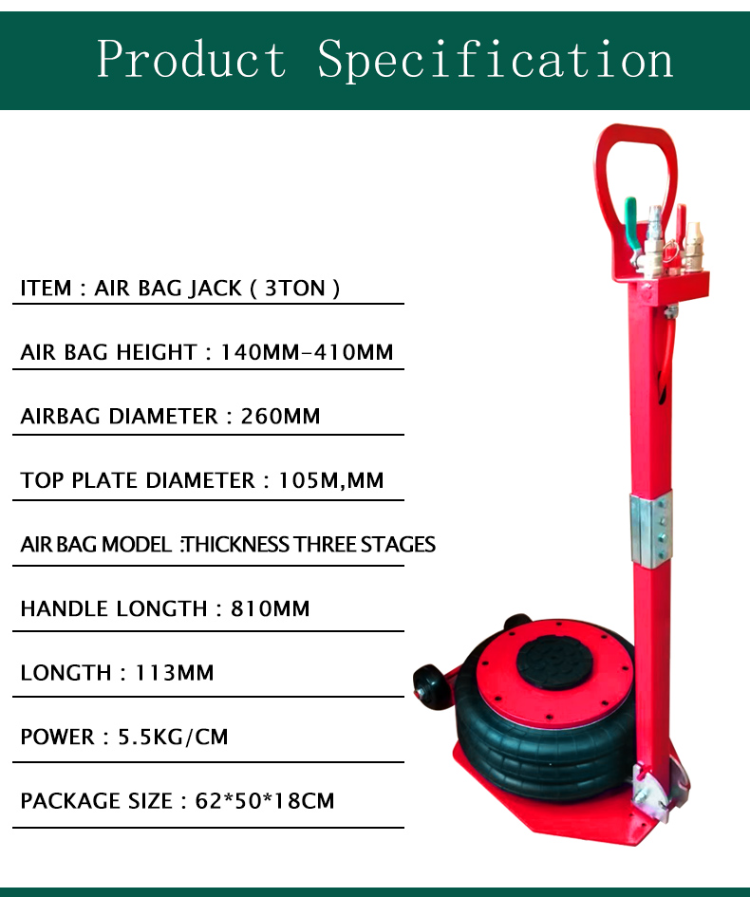 Double Handle Air Balloon Jack 3 Ton 5 Ton Triple Bag Air Super Heavy ...