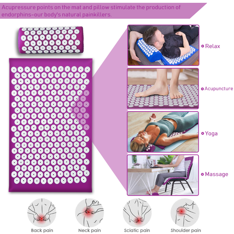 Wholesale Cushion Massage Yoga Mat Acupressure Relieve Stress Back Body ...