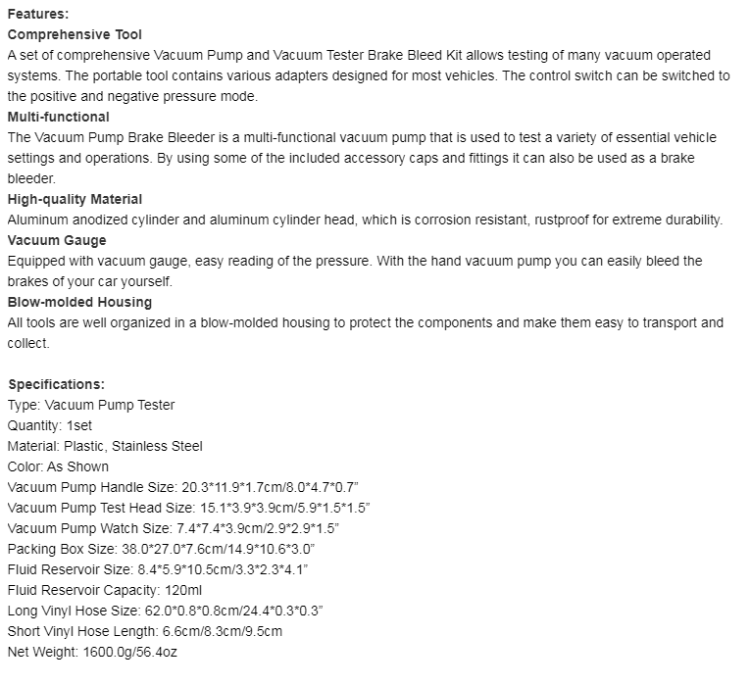 Buy Wholesale China 21pcs Automotive Vacuum Test Kit Handheld Vacuum ...