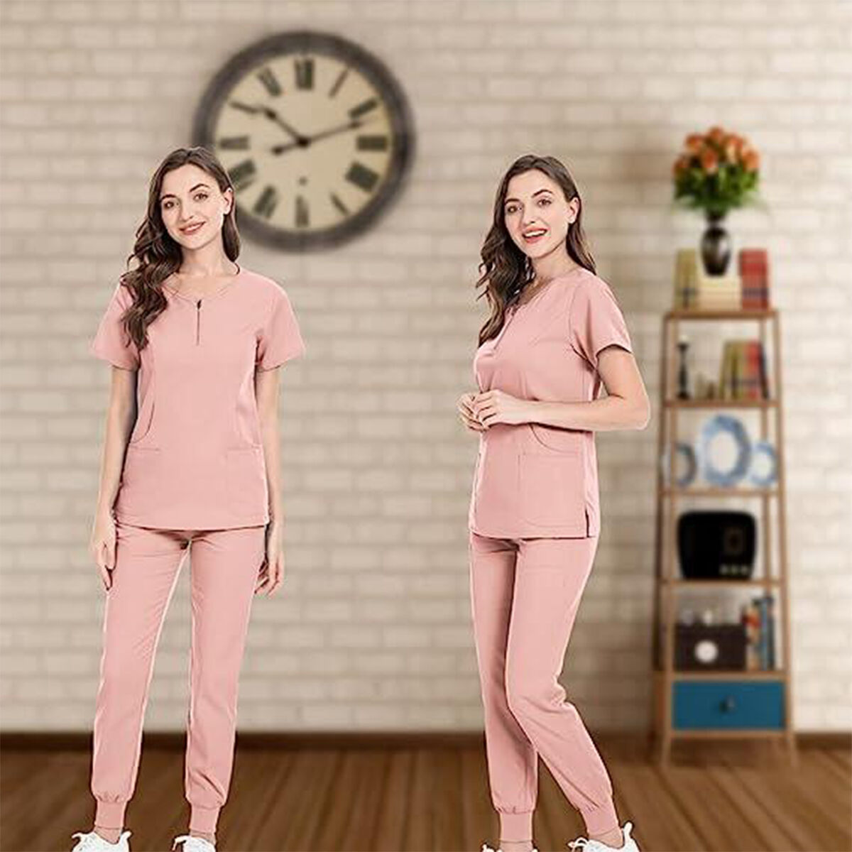 Oem Cynolux Scrub Set With 4 Pockets V-neck Scrub Top & Jogger Pants ...