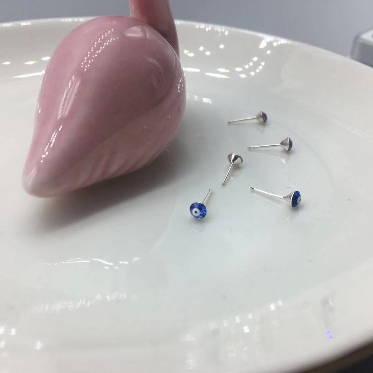 Buy Wholesale China 925 Sterling Silver Nostril Glass Evil Eye Nariz ...