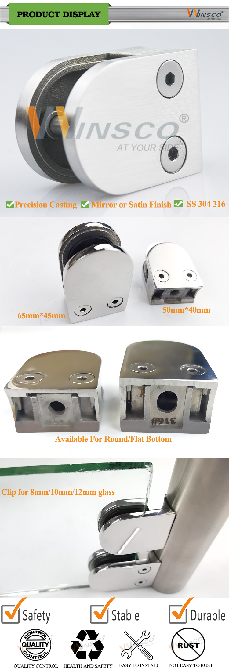 Durable 304 316 Grade Railing Fitting Accessories Stainless Steel D ...