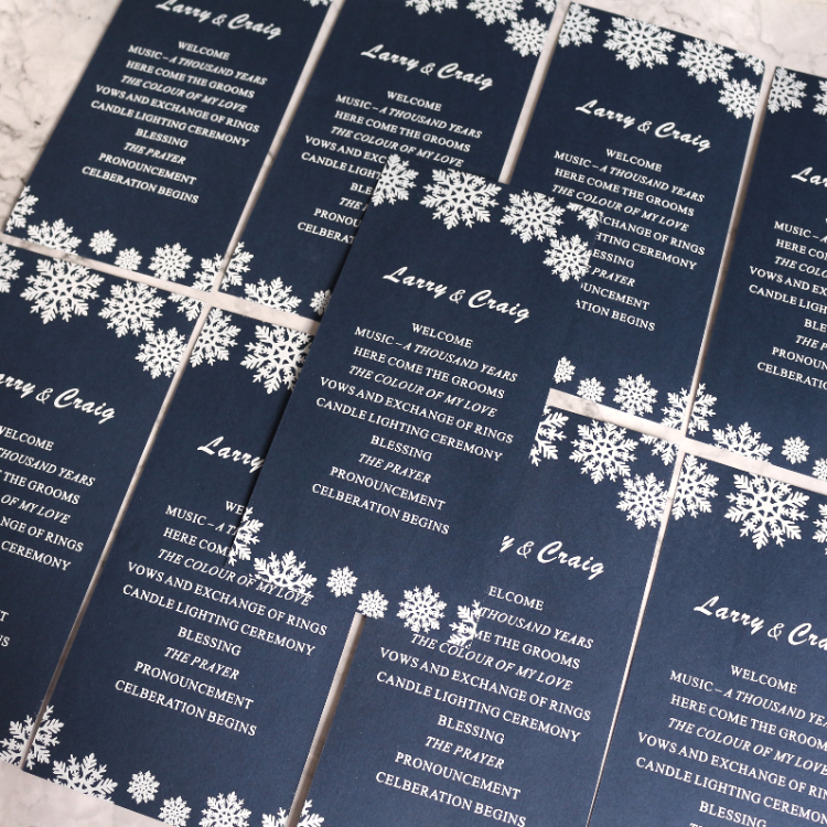 Wholesale Custom Printed Menu Card With Modern Calligraphy And White ...