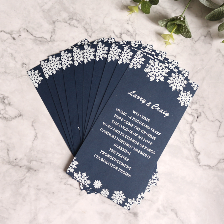 Wholesale Custom Printed Menu Card With Modern Calligraphy And White ...