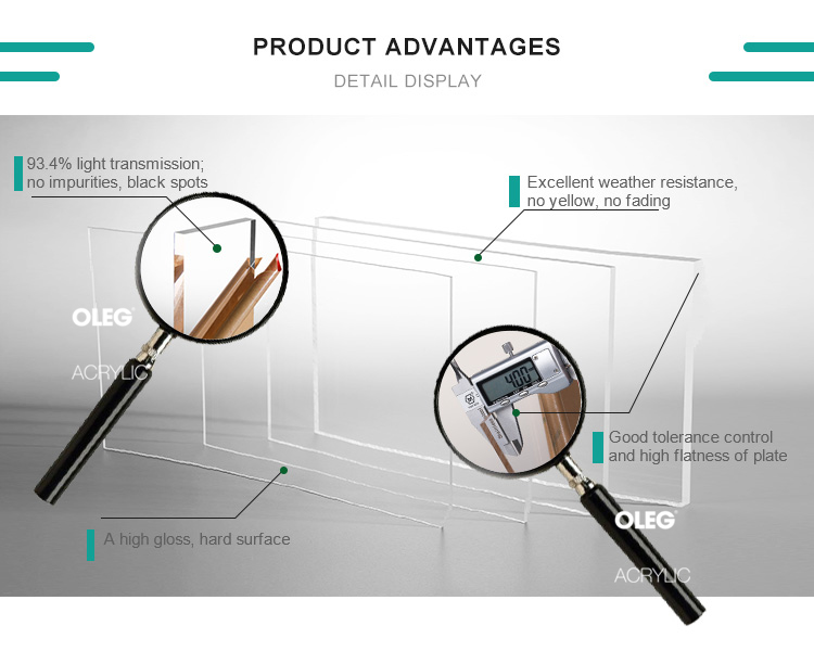 Oleg Factory Pmma Manufacture Board Glitter Glass Colored Clear 3mm ...