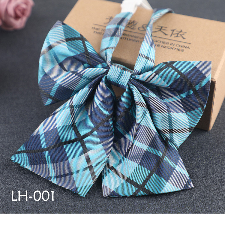 Women Fashion Polyester Stripe Bowtie Korea Japan Style Cosplay Costume ...