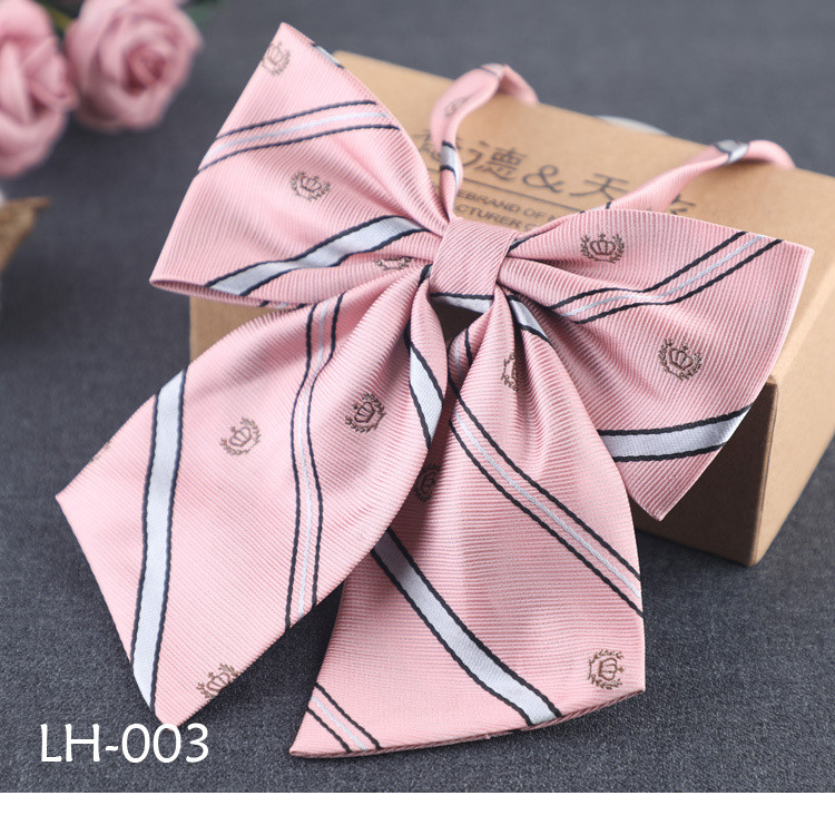 Women Fashion Polyester Stripe Bowtie Korea Japan Style Cosplay Costume ...