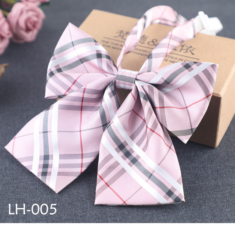 Women Fashion Polyester Stripe Bowtie Korea Japan Style Cosplay Costume ...