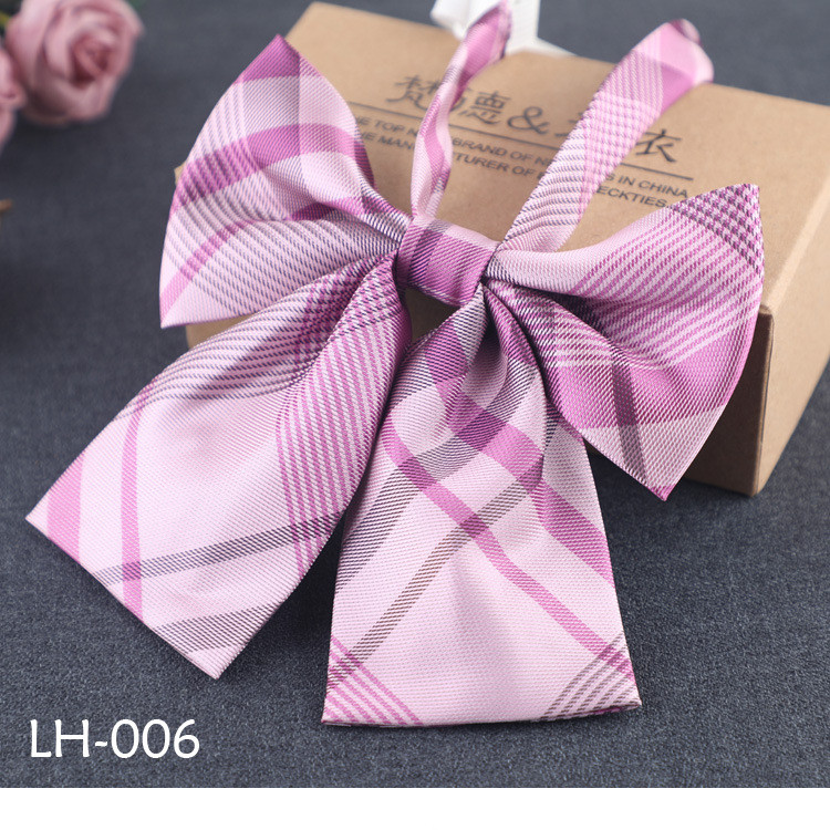 Women Fashion Polyester Stripe Bowtie Korea Japan Style Cosplay Costume ...