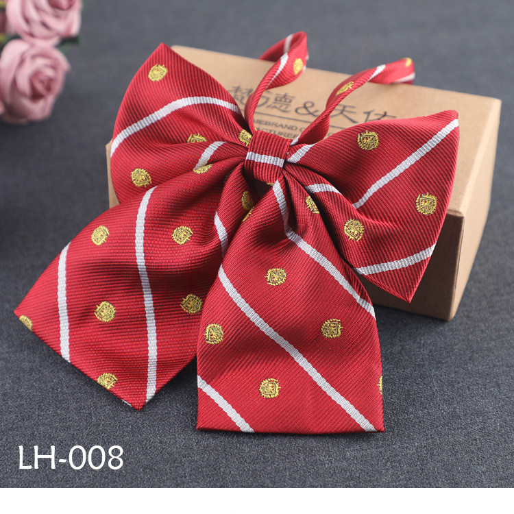 Women Fashion Polyester Stripe Bowtie Korea Japan Style Cosplay Costume ...
