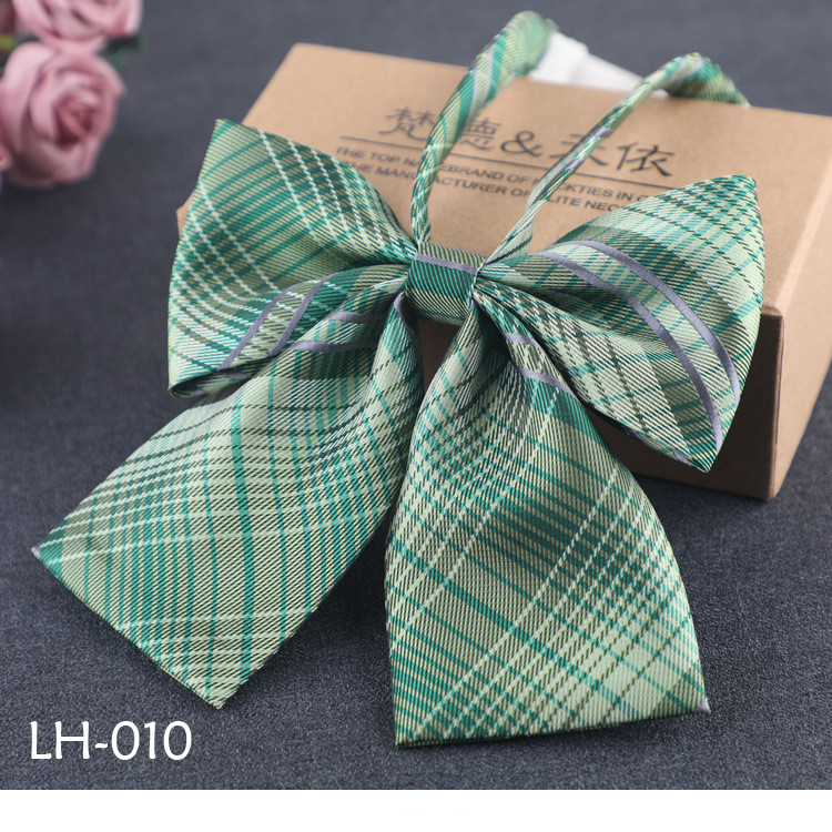 Women Fashion Polyester Stripe Bowtie Korea Japan Style Cosplay Costume ...