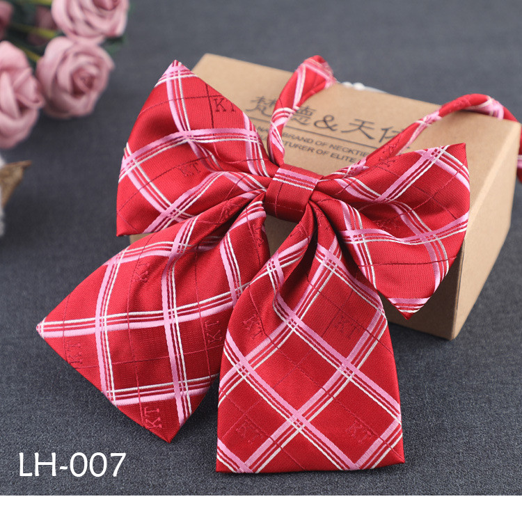 Women Fashion Polyester Stripe Bowtie Korea Japan Style Cosplay Costume ...