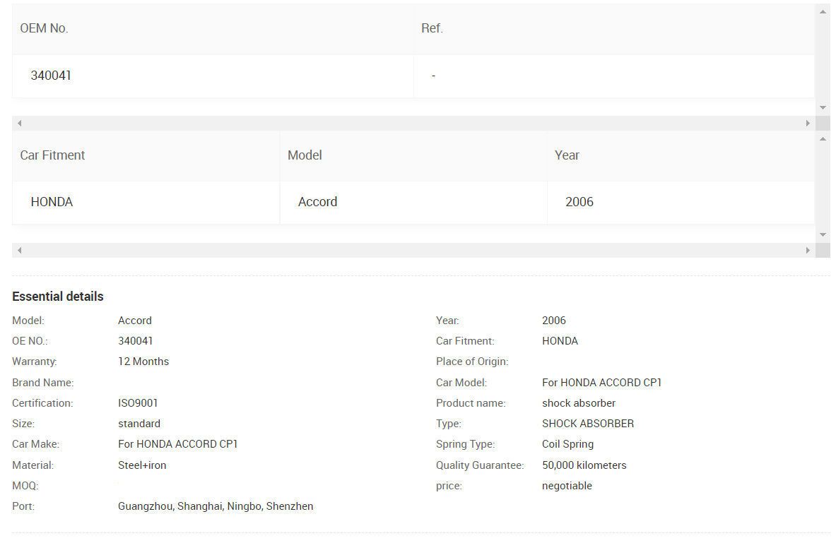 Buy Wholesale China Auto Spare Small Magnetic Shock Absorber For Accord ...