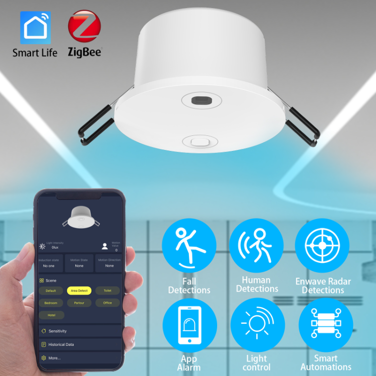 60g Radar Zigbee Radar Human Presence With Falls Detection ,ceiling ...