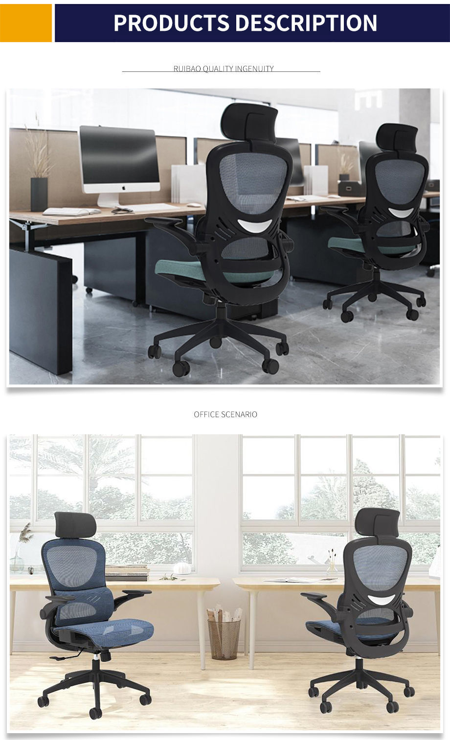 Buy China Wholesale Ergonomic Office Desk Chairs High Back Computer ...