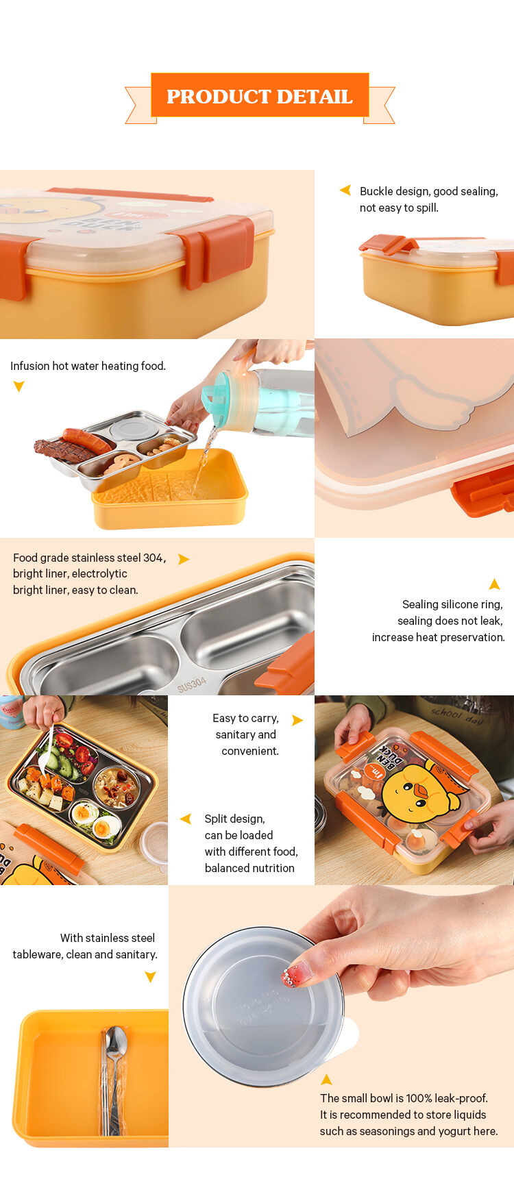 Buy Wholesale China 2023 Odm Supplier Everich New Design Leakproof Bento Box Food Grade 18/8 ...